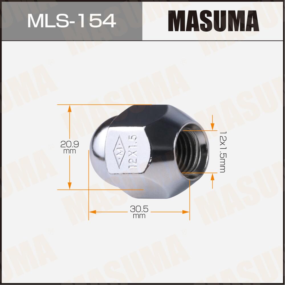 Гайка креплен. колеса!12x1.5\Mitsubishi Colt/Lancer/Galant/Outlander, Toyota Corolla/Camry 91> Masuma MLS154