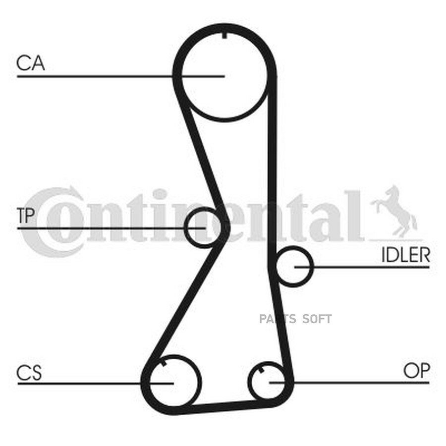 Комплект ремня ГРМ от официального дистрибьютора, CONTINENTAL, артикул CT1016K1