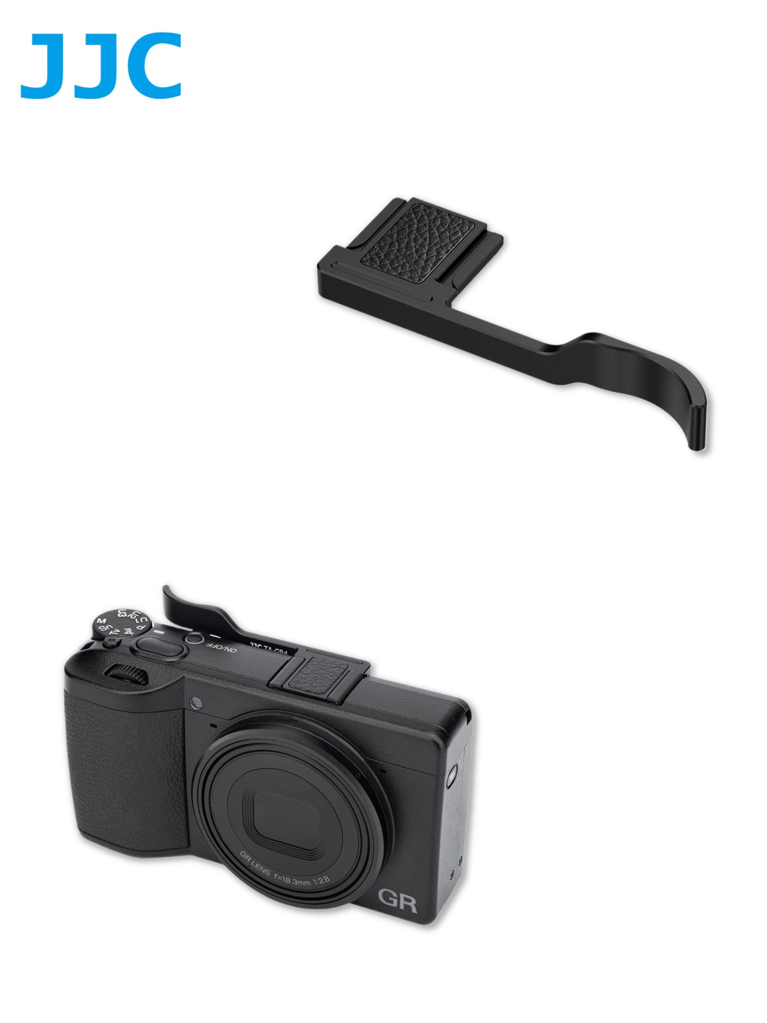 JJC упор для пальца для Ricoh GR IV / GR IIIx, горячий башмак, с микрофибровой кожей, черный