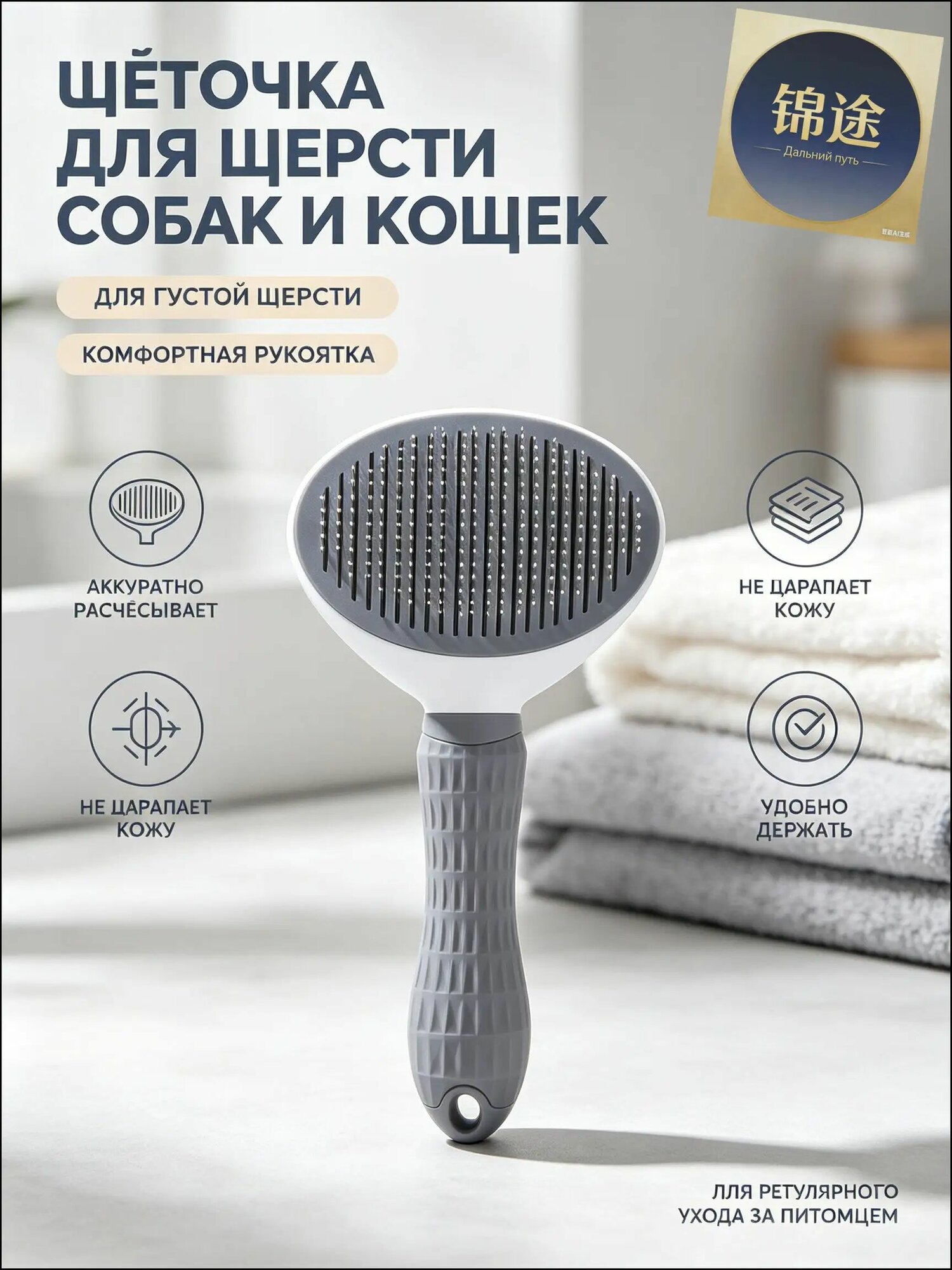 Расческа для кошек и собак, дешеддер, пуходерка, чесалка, щетка для кошек