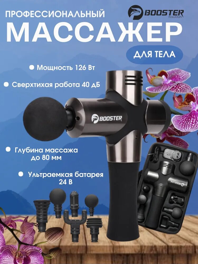 Перкуссионный массажер для тела Booster pro3, антицеллюлитный лимфодренажный профессиональный массажный пистолет для шеи ног и спины