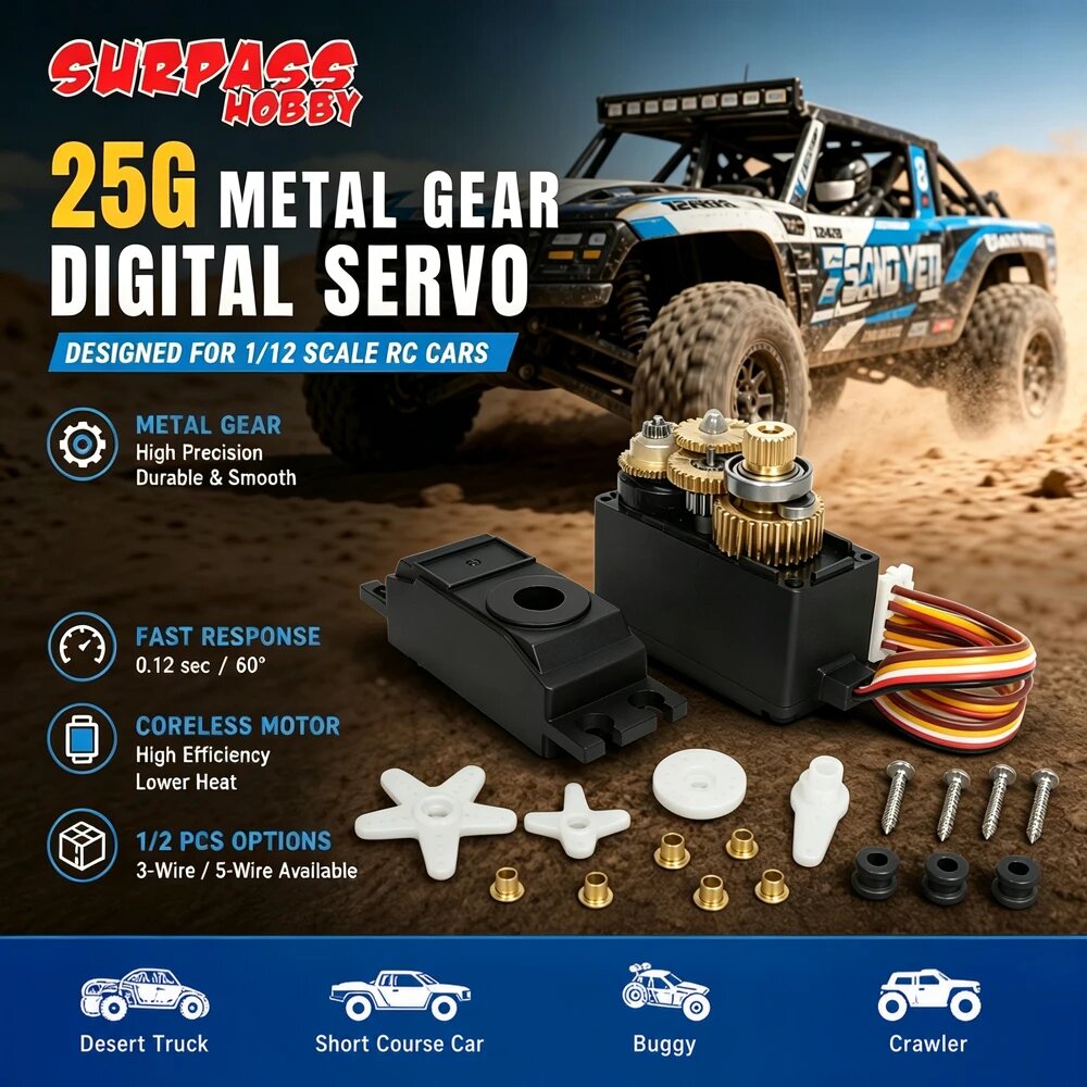SURPASS HOBBY 25г цифровой сервопривод 1PCS 5-Wire Servo
