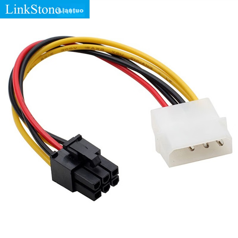 Кабель адаптера LinkStone 4-контактный в 6-контактный для видеокарты ПК D-тип обратная подключение C312B Модель：Адаптер