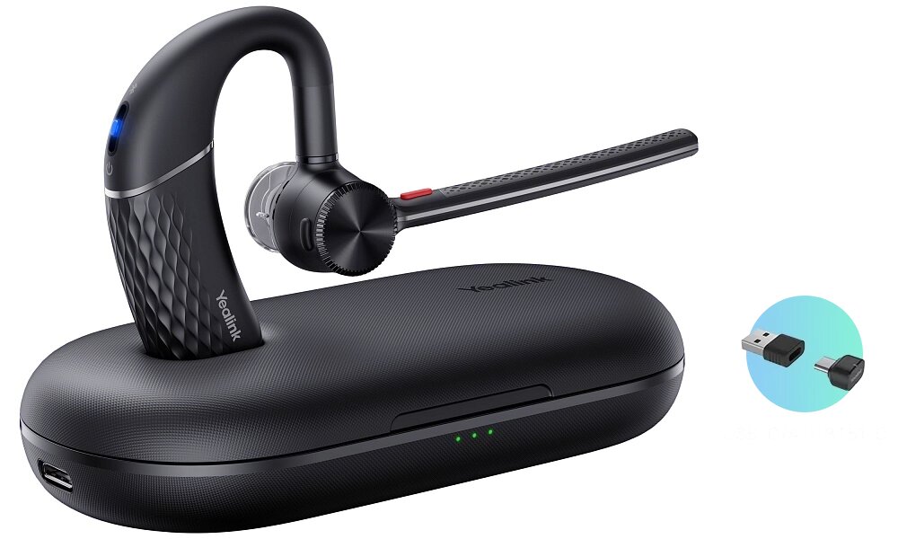 Беспроводная Bluetooth-гарнитура Yealink BH71 Pro Mono, зарядный кейс, адаптер USB-C / USB-A