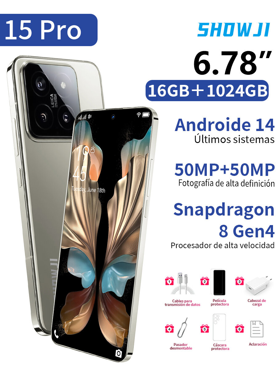 Смартфон "i15 Pro" 5G, игровой, аккумулятор 5500мАч, экран 6.78"