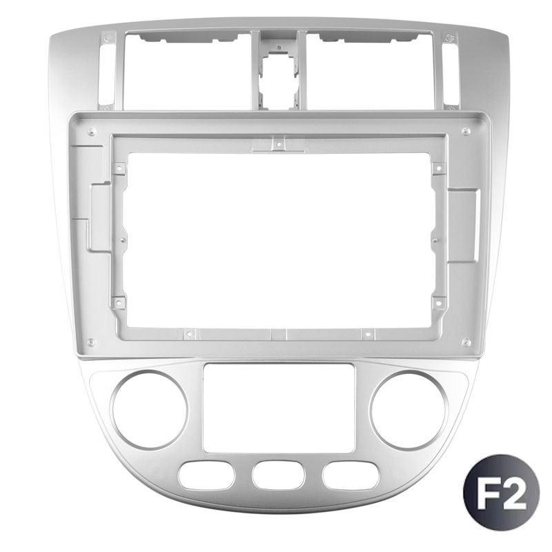Рамка переходная 10.2" c проводкой Chevrolet Lacetti J200 2004-2013, Buick Excelle HRV 2004-2013/Daewoo Gentra 2013-2015 F2 Седан серебристая для Android магнитол 2 din
