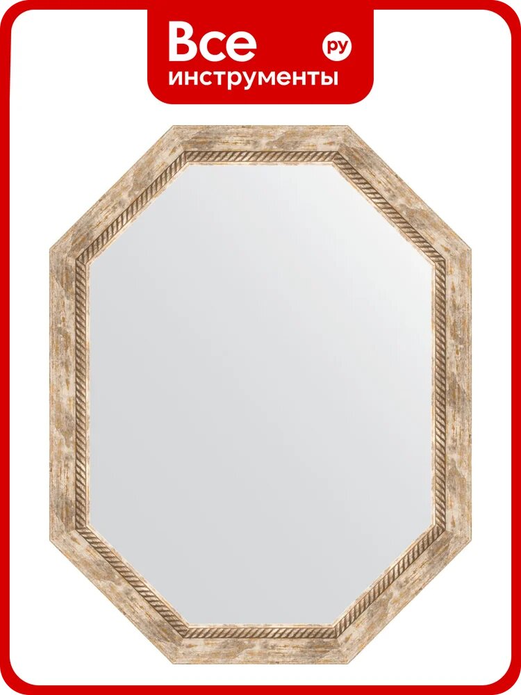 Зеркало EVOFORM в багетной раме - прованс с плетением 70 mm (73x93 cm) 7120