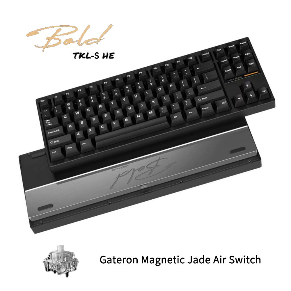 Weikav Игровая клавиатура проводная MorkBlade Bold TKL-S HE Gateron Magnetic Jade Air Switch, Английская раскладка, черный