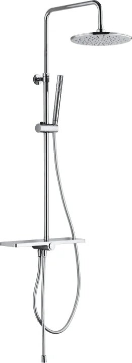 Душевая стойка Aquanet Pragmatic AF430-70-R-C хром, глянцевая, душевая система с тропическим душем, без смесителя, латунная, нержавеющая сталь