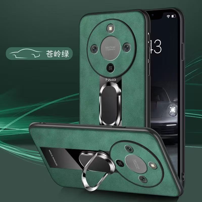 Эксклюзивный чехол для Honor X9d с магнитным креплением и кронштейном выполнен из кожи