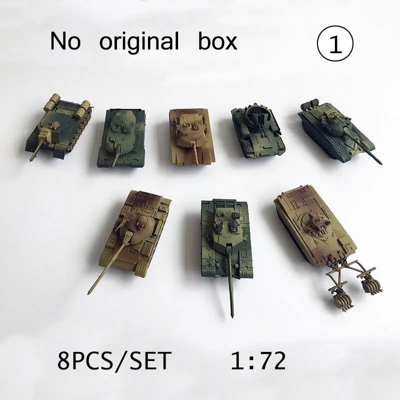 8 шт, набор пластиковых танков 1:72