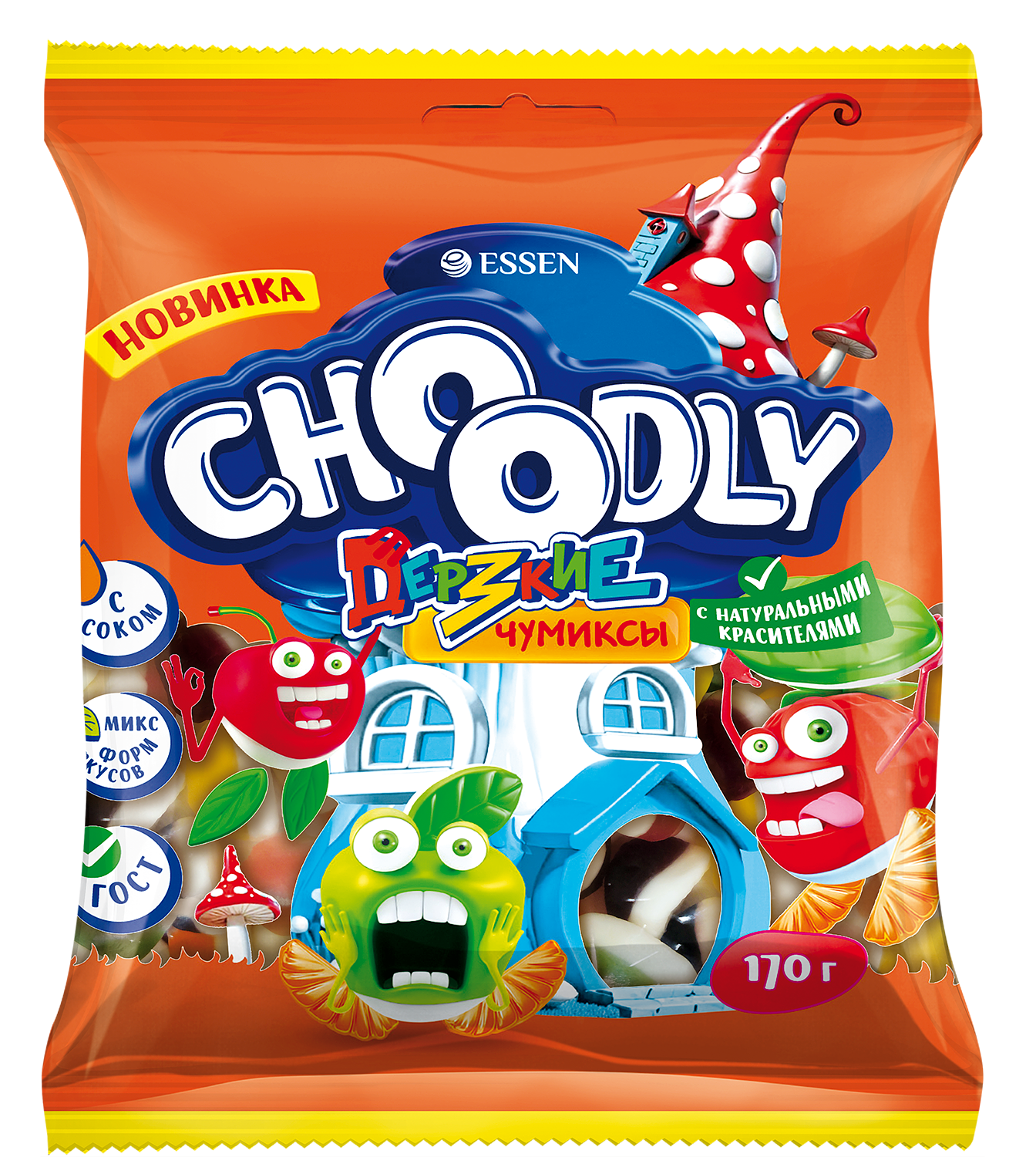 Упаковка из 12 пачек Мармелад жевательный Choodly Дерзкие Чумиксы пак 170г