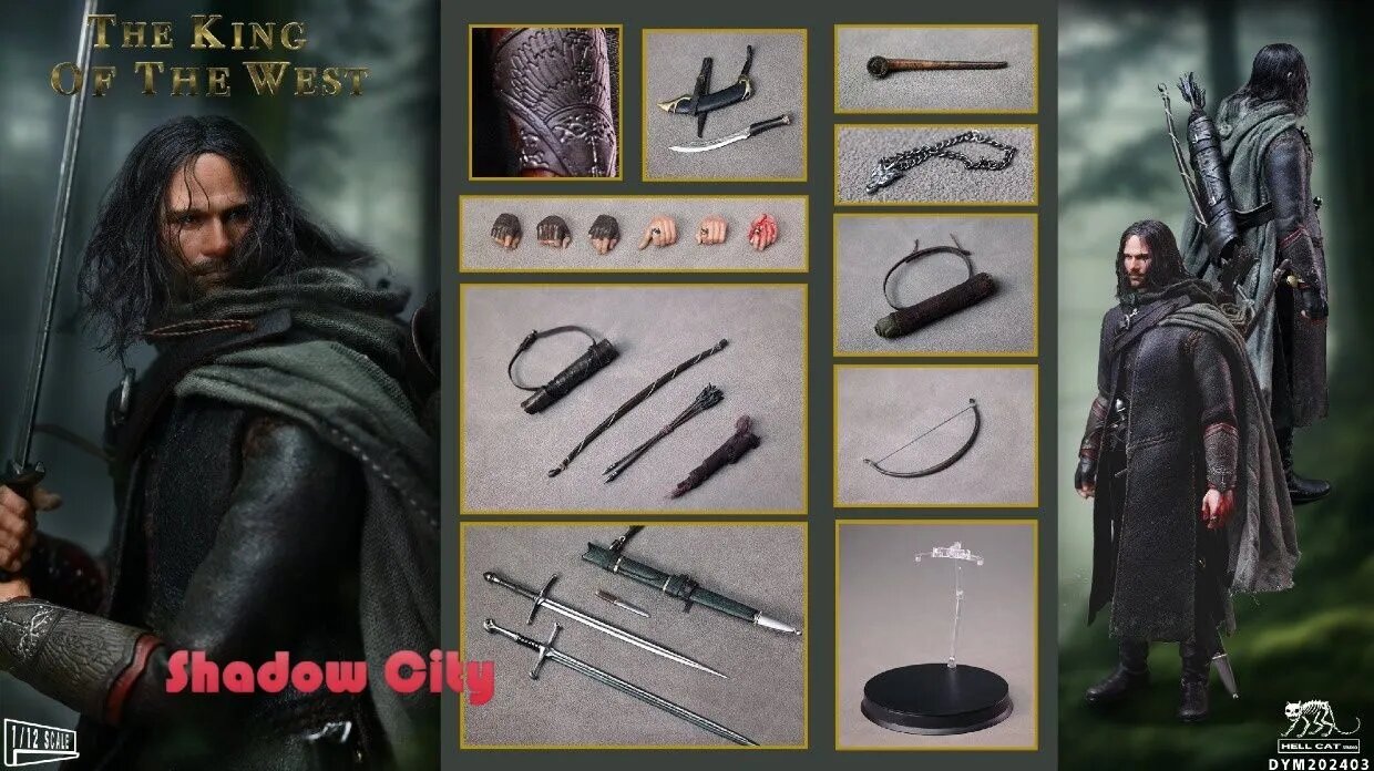 Игрушк1/12 Кукла Властелин колец Lord of the Rings Король Запада Арагорн DYM202403