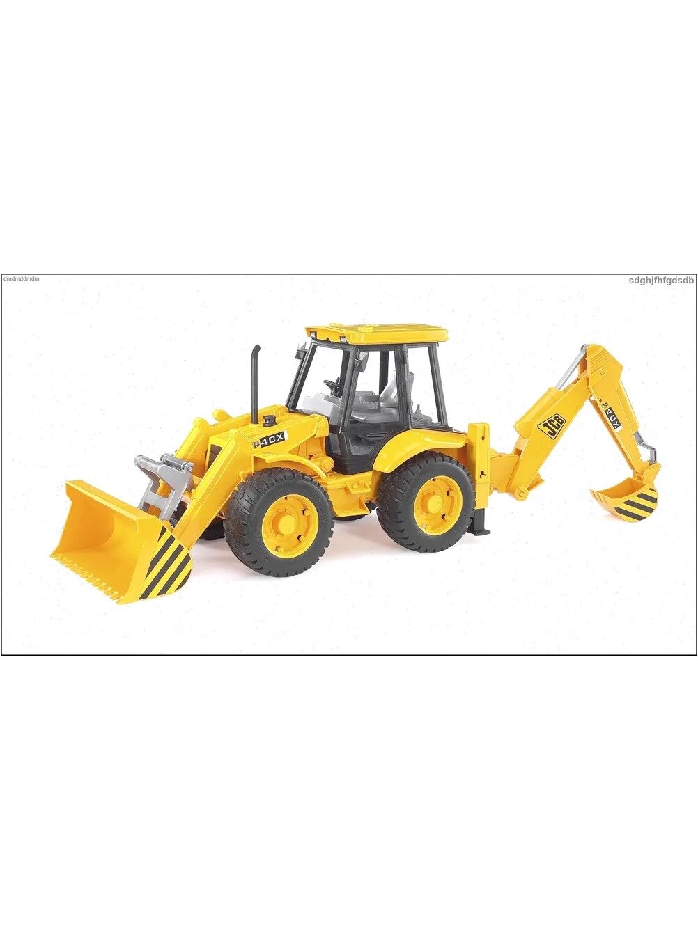 Масштабная модель экскаватора-погрузчика JCB 4CX, желтая игрушка 1/16