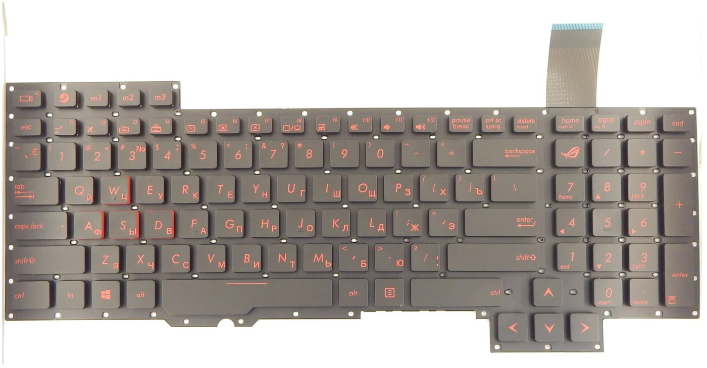 Клавиатура для ноутбука Asus G751, G751JL, G751JM, G751JT, G751JY, без рамки