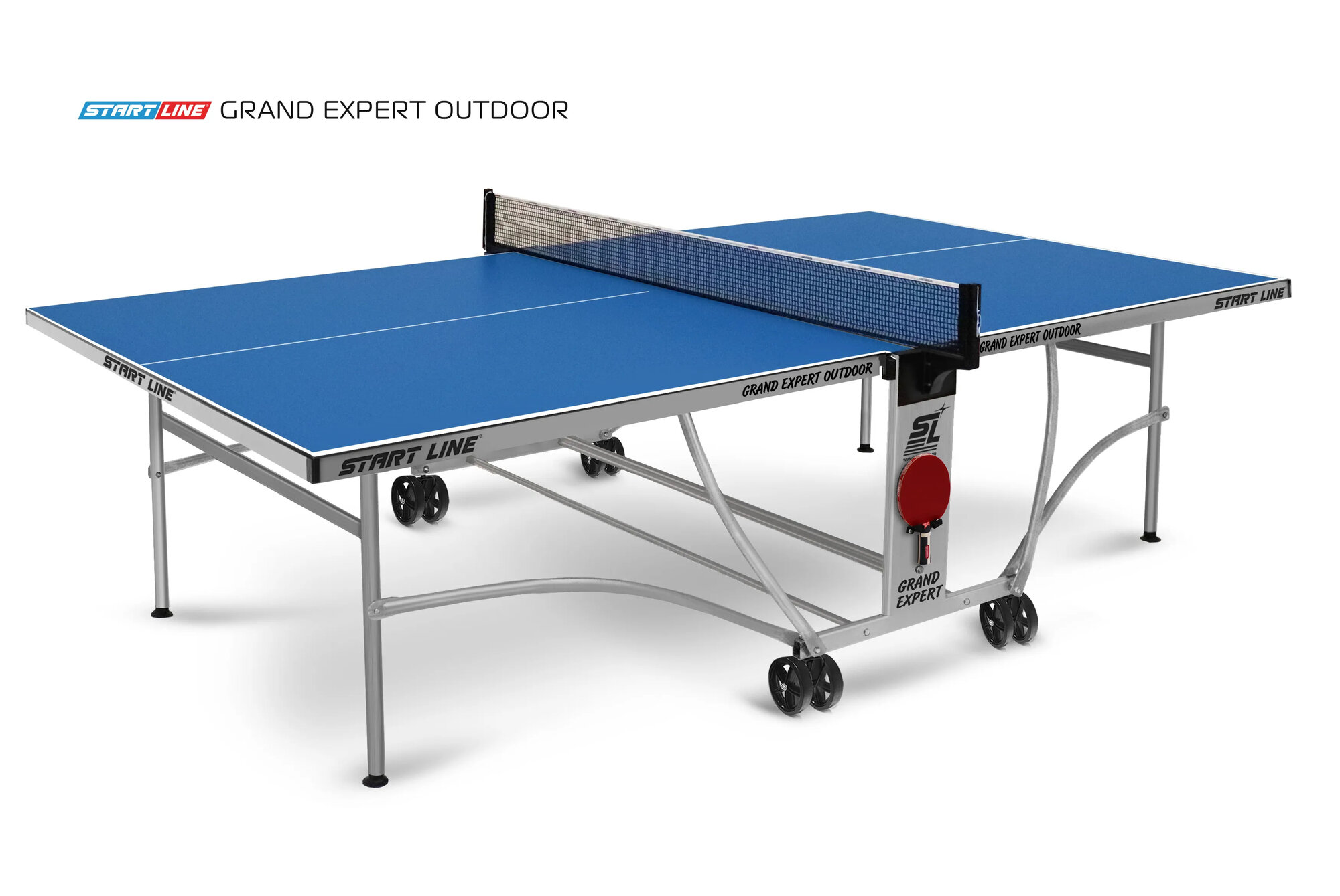 Всепогодный складной теннисный стол Start Line Grand Expert 6 с сеткой, синий, АКП 6 мм, 274 × 152,5 см