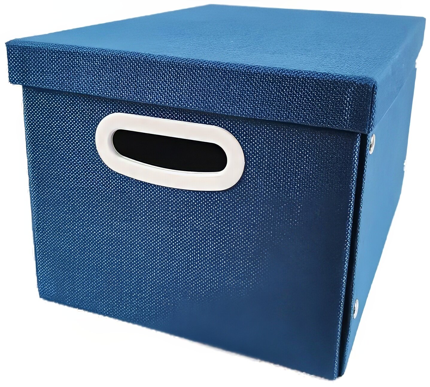 Коробка складная Storidea 25x35x20 см с крышкой, картон, ткань, синий