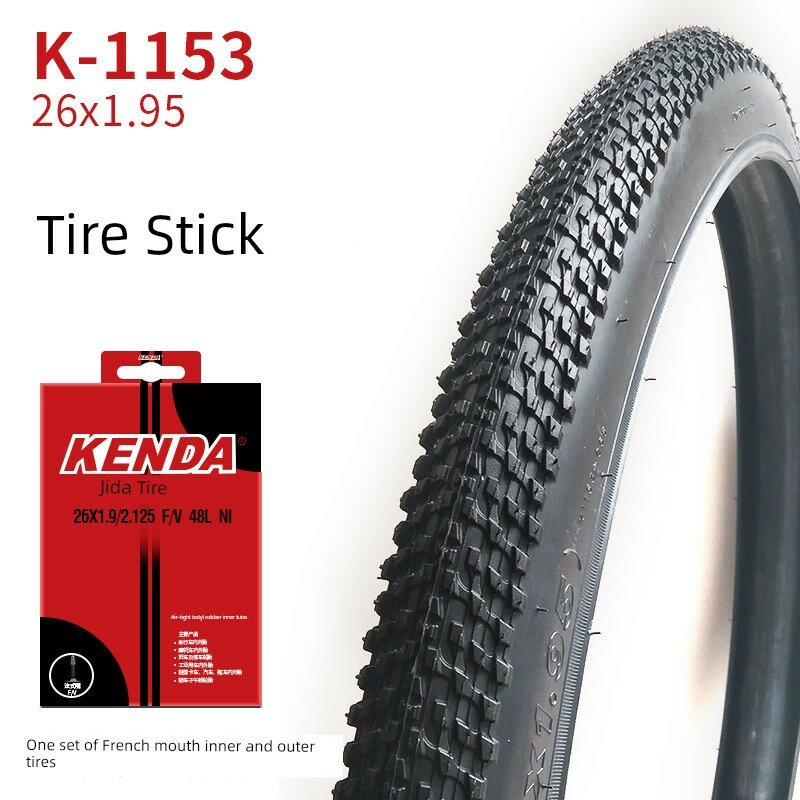 Комплект KENDA K-1153 26x1.95 для горного велосипеда: внутренняя и наружная шина с французским клапаном