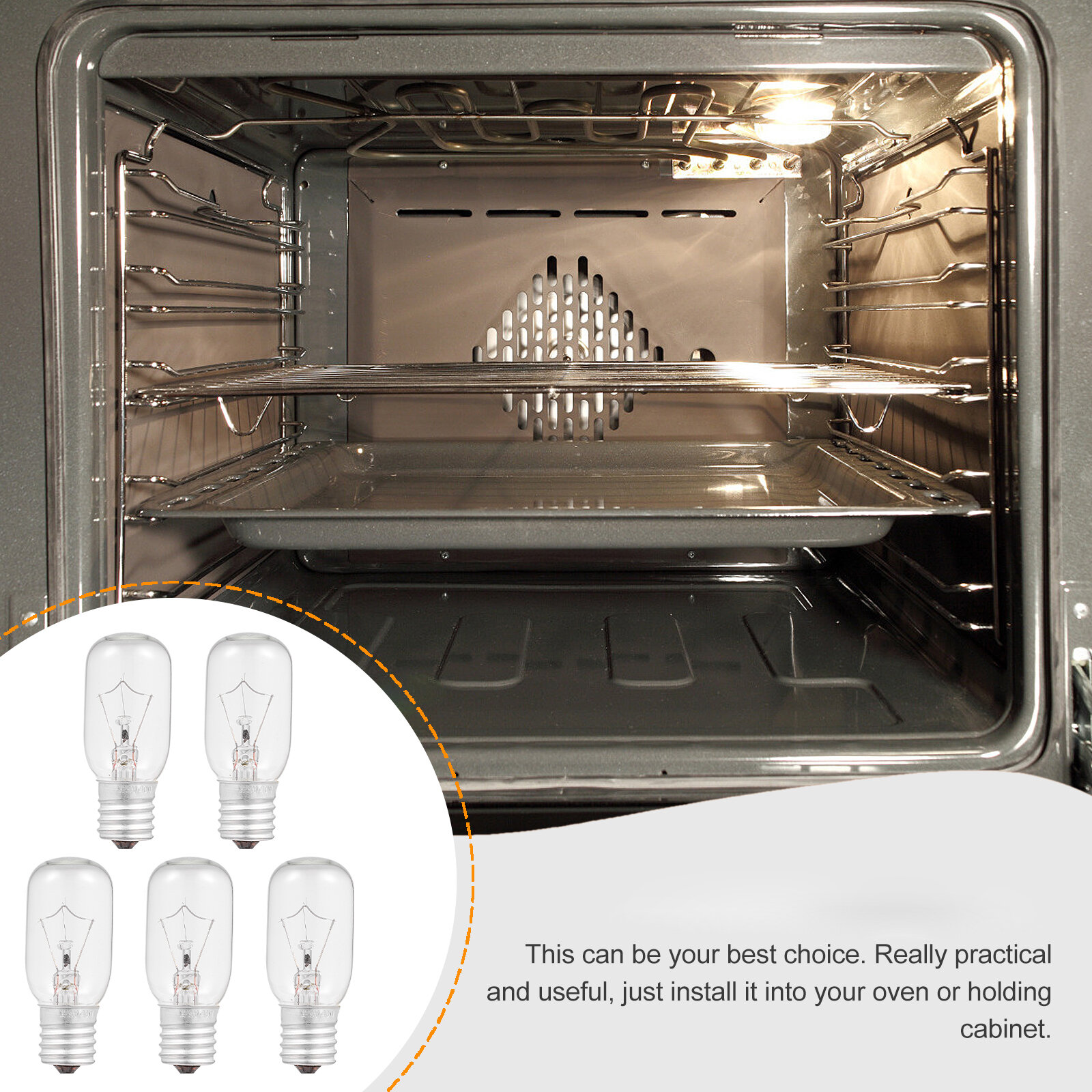 5 Штук Лампочки Для Микроволновки E17 40W Из Стекла Прозрачного Цвета Размер 2 5X6 3Cm