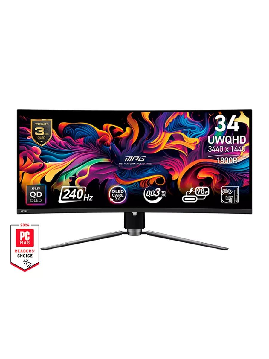 Монитор 34" MSI MPG 341CQPX QD-OLED black (OLED,3440x1440,240Hz,0.03ms) (9s6-3dd04t-036)