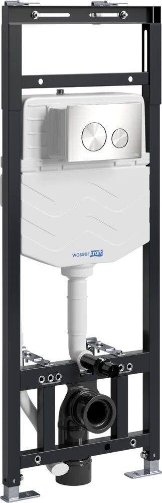 Инсталляция с кнопкой Wasserkraft Альме (Alme) 15TLT.010. ME. BN02 50,4 см, крепление к стене/к полу, с регулировкой по высоте, матовая