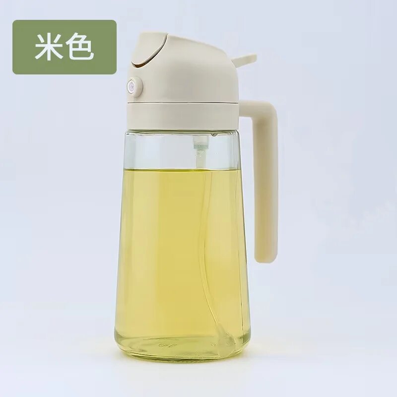 Стеклянный диспенсер для масла 2-в-1 500 мл Зеленый, 500ml beige