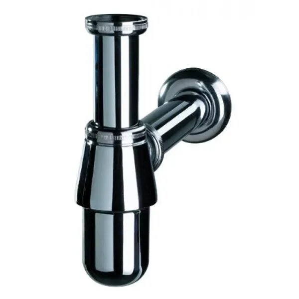 Сифон для раковины Wirquin Classic 30975128 телескопический, бутылочный, хромированный, с гидрозатвором, латунный