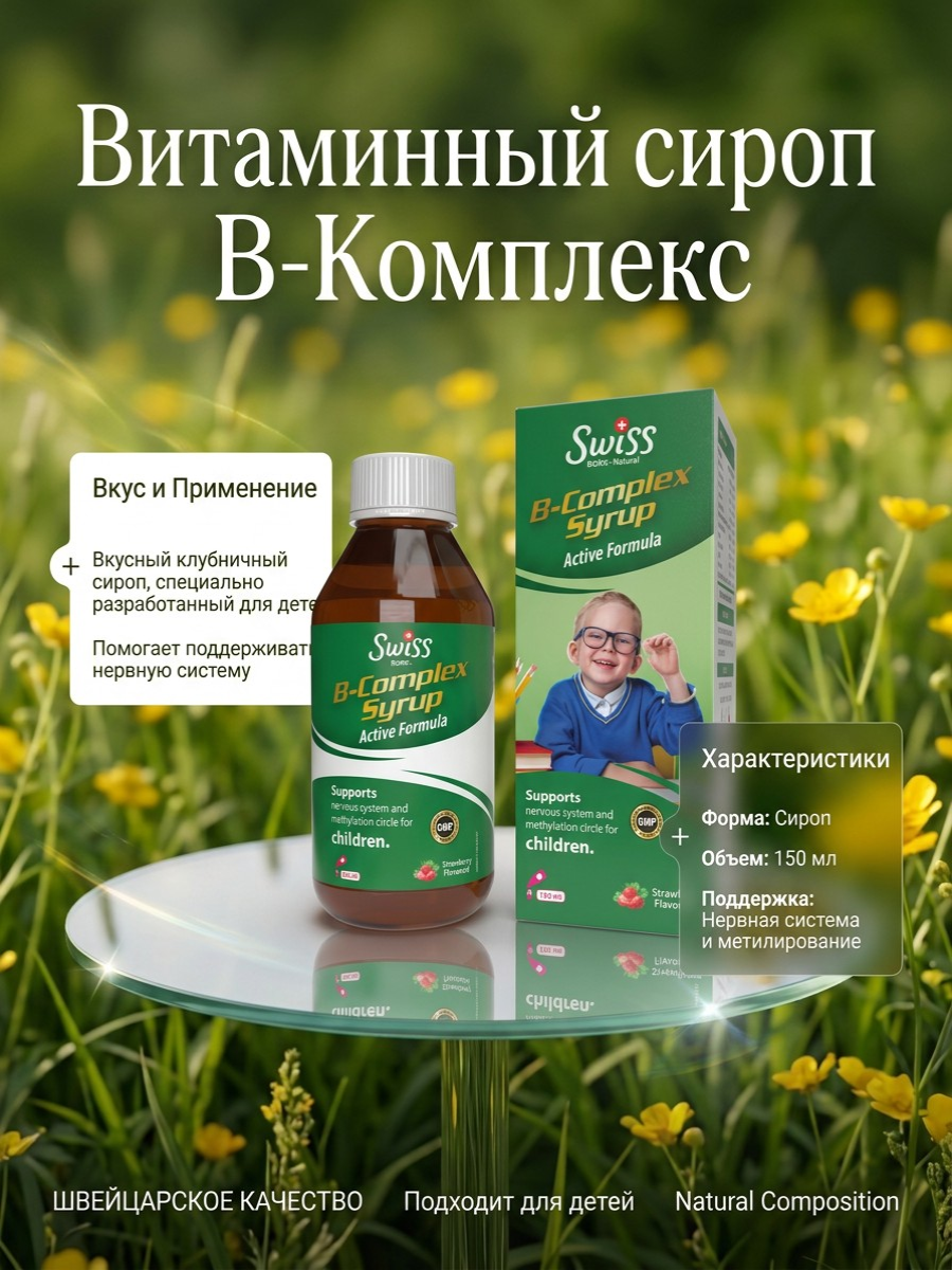 SWISS BORK B- комплекс детский / Свисс Борк B-Complex/ Детские витамины