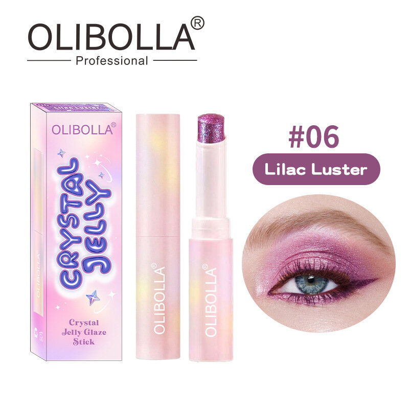 Стик-хайлайтер для век OLIBOLLA Crystal Jelly, перламутровый блеск, объёмный, водостойкий, 6 оттенков, 3 г