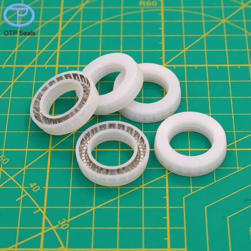 Пружинное уплотнительное кольцо для вала из UPE/UHMWPE, износостойкие уплотнения, трехшариковые уплотнения из полиэтилена сверхвысокой молекулярной массы, V-образная пружина, на заказ, OTP