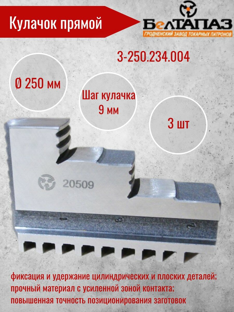 Кулачок Ø 250 мм, закаленный прямой, 3-250.234.004, белтапаз, 3 шт.
