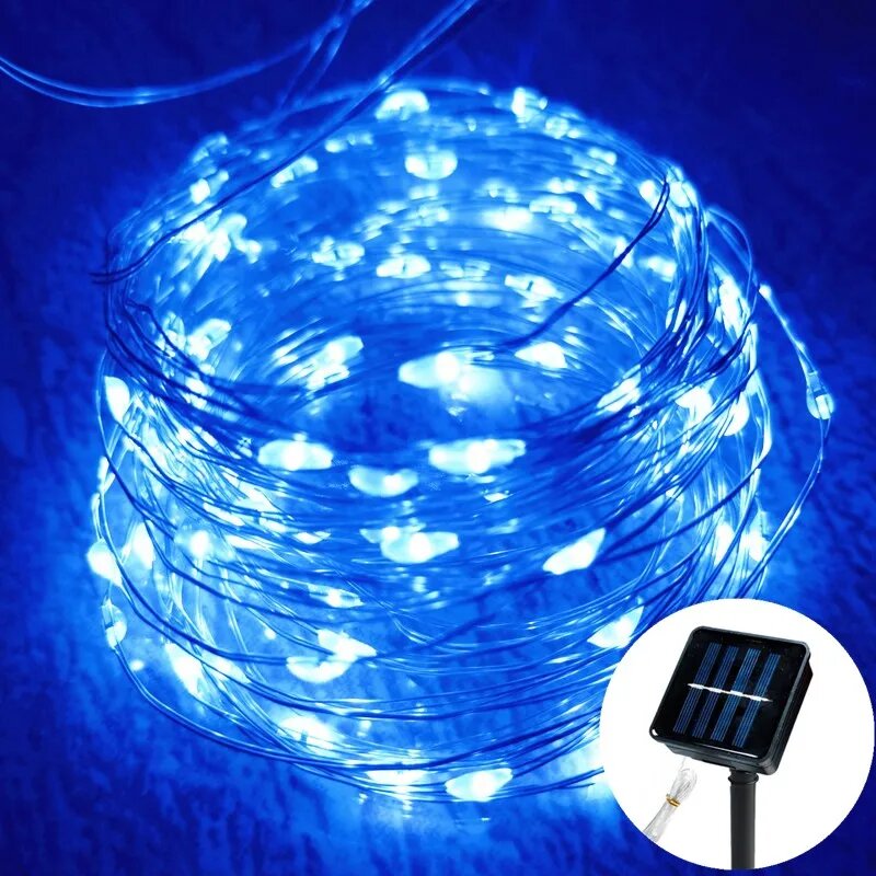 TALBER Солнечная гирлянда LED тёплый/белый/многоцветный Голубой, blue, 4m 20LEDs