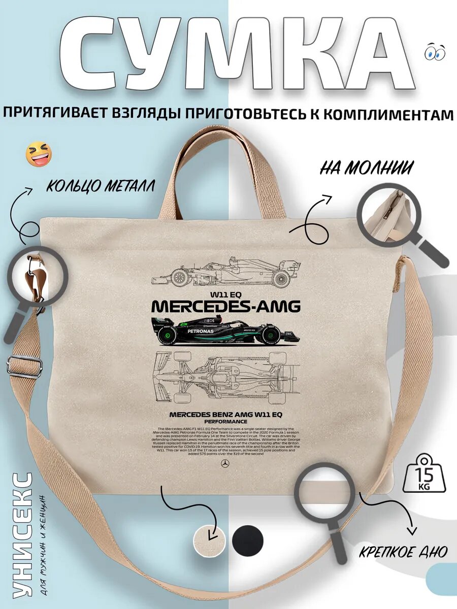 Сумка шоппер  Формула 1 Mercedes AMG с
