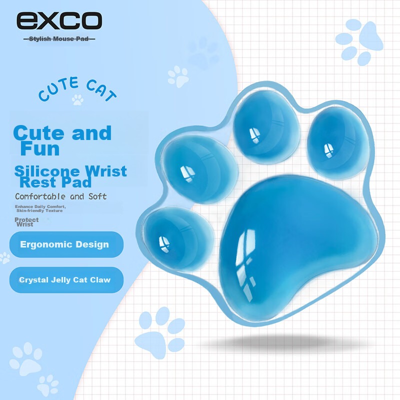 EXCO Cat Paw силиконовая подставка для запястий - мягкая эргономичная подставка для мыши офисного использования