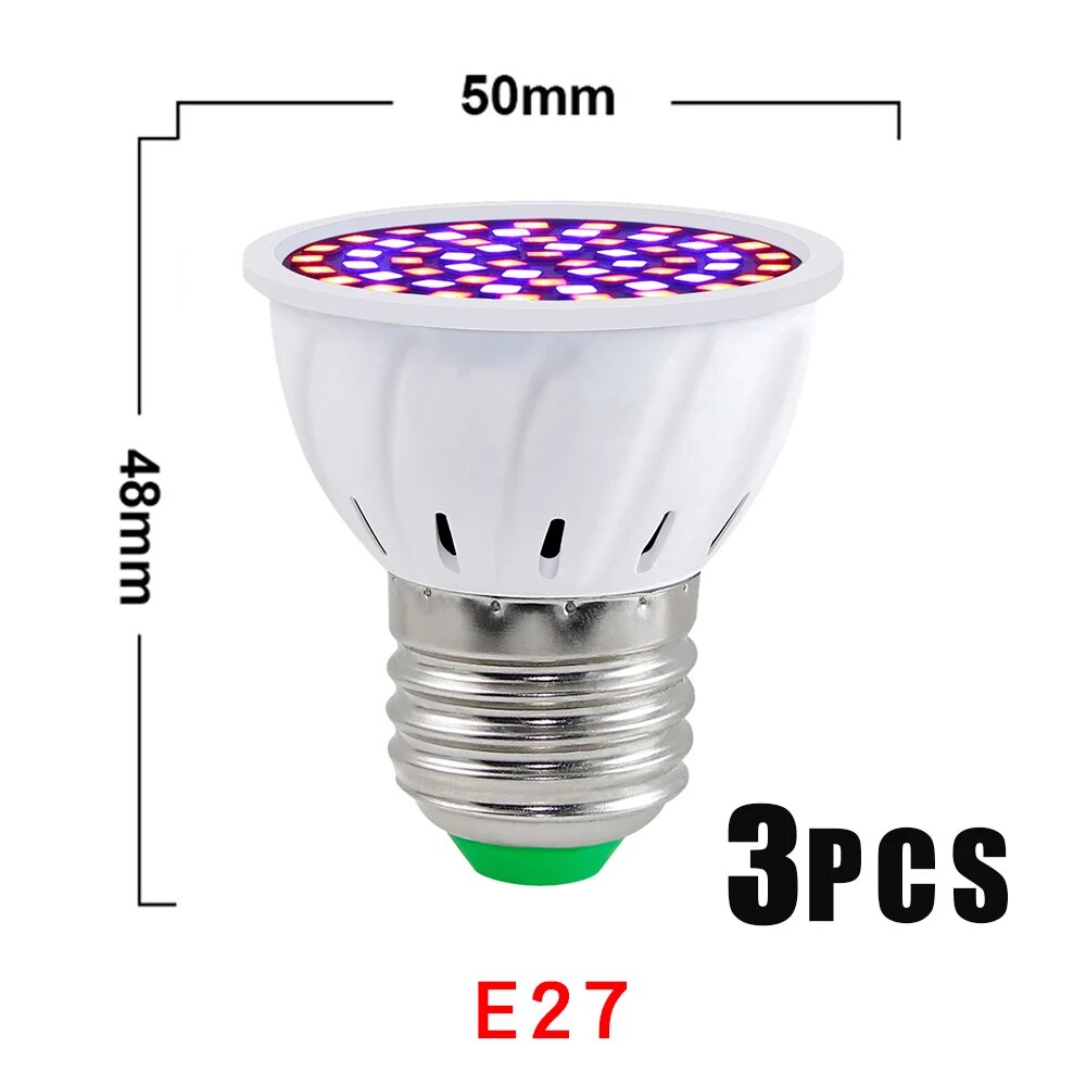 Фитолампа LED E27, 300 Leds, полный спектр