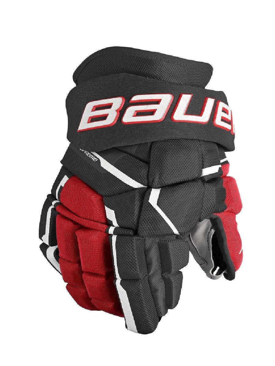 Перчатки хоккейные S23 SUPREME MACH GLOVE INT(12)/черный; красный(BKR)
