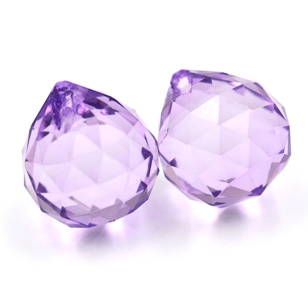 Фиолетовые хрустальные призмы K9 15-40 мм