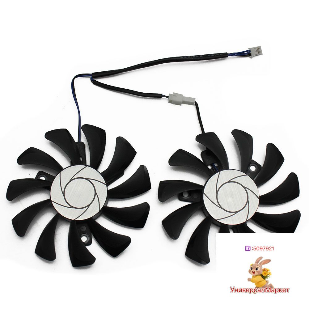 75 мм 2Pin GTX1050Ti GPU Cooler DUAL Fan для MSI Geforce GTX 1050Ti GTX-1050-Ti-4GT-OC Охлаждение графической карты