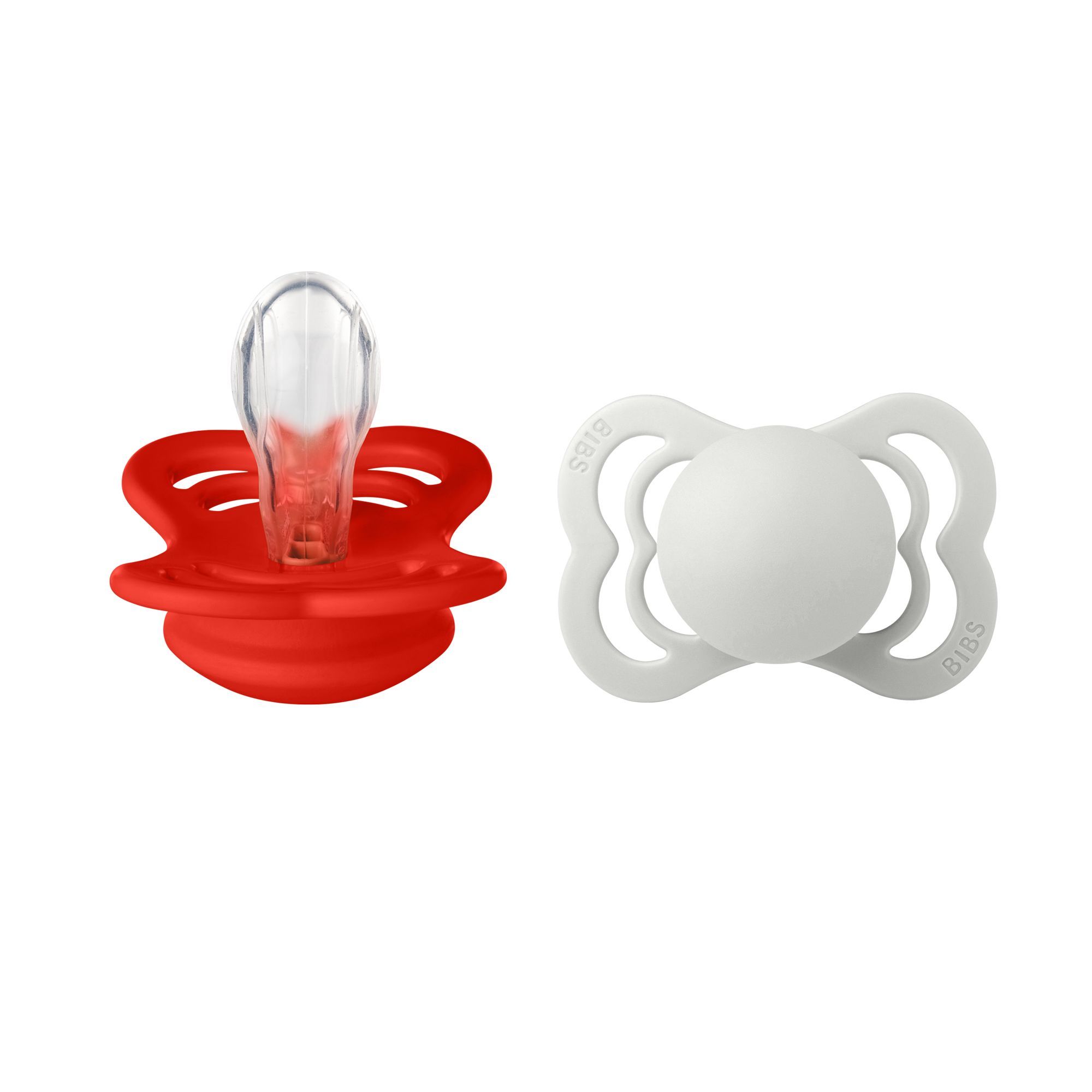 Набор 2 шт. Соска пустышка силиконовая для новорожденных BIBS Supreme Silicone: Candy Apple/Haze, 0+ месяцев