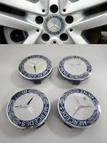 Металлические центральные колпачки ступицы 75 мм для Mercedes-Benz, алюминиевый сплав, крышки колесных дисков, комплект 4 шт