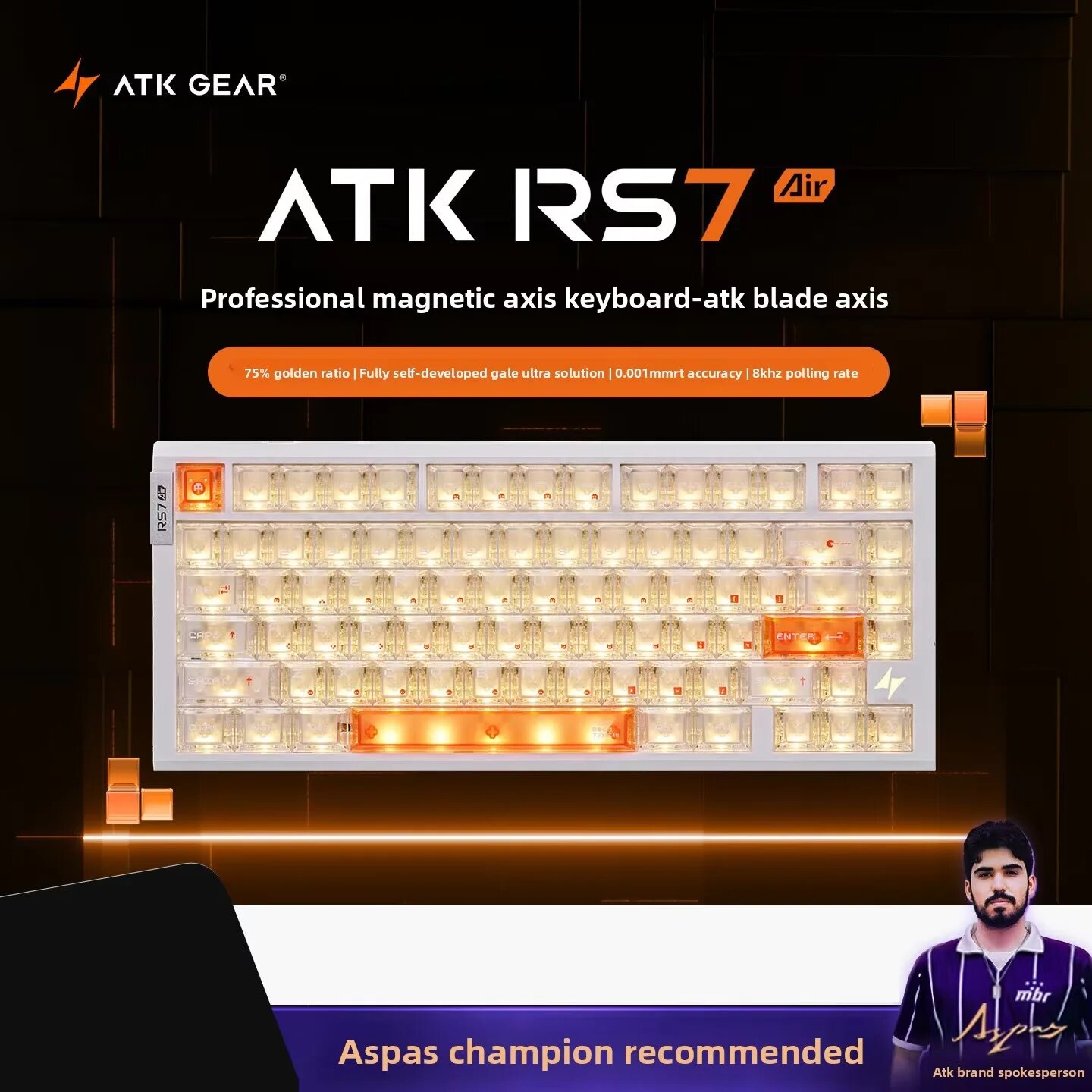 ATK RS7 Air механическая клавиатура 75%, White