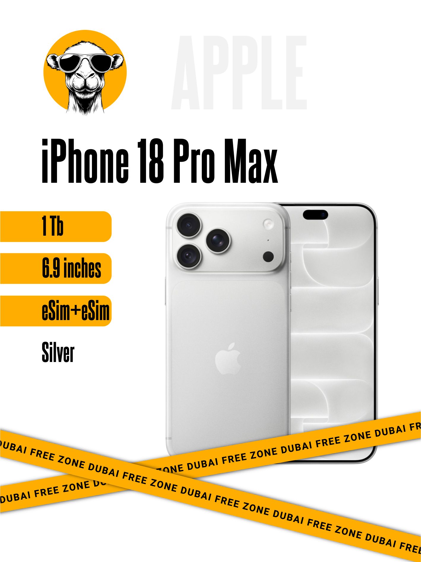 Смартфон iPhone 18 Pro Max 1TB Silver E-Sim