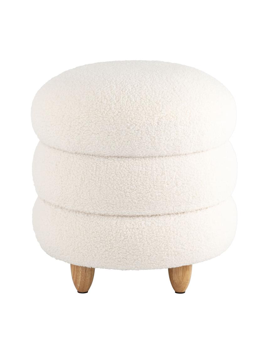 Stool Group Пуф с ящиком Винни L тедди белый, 42*42*45 см, арт. УТ000036429