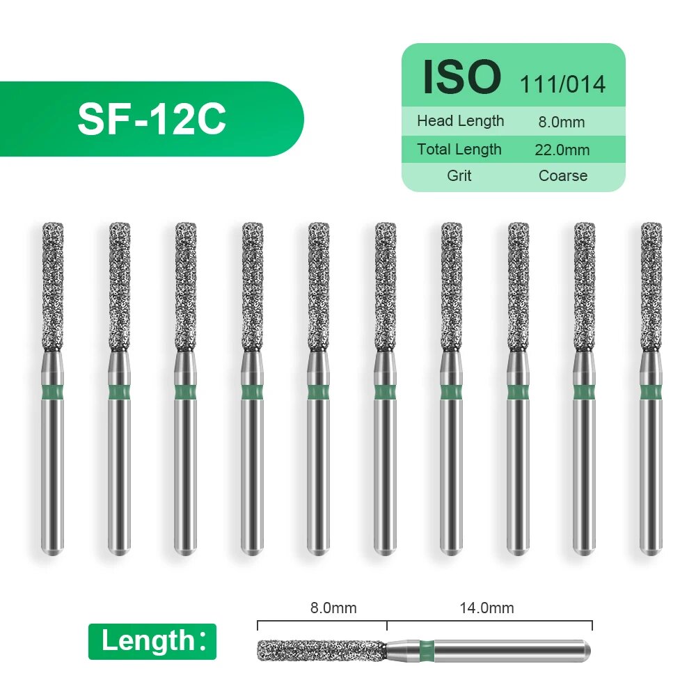 Стоматологические боры SF-12C, 8 мм, ISO 111/014