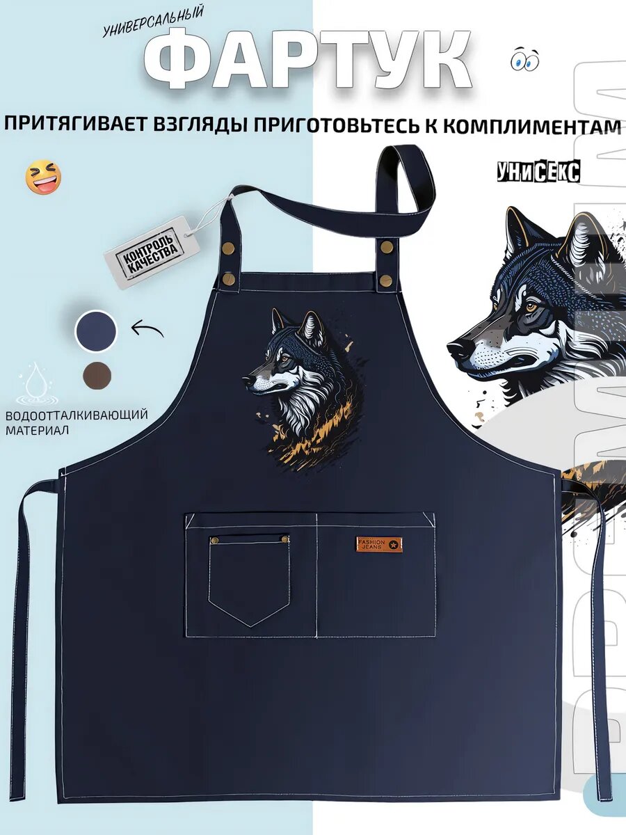 Фартук Хаски Husky аниме Ge Ag кухонный с принтом универсальный