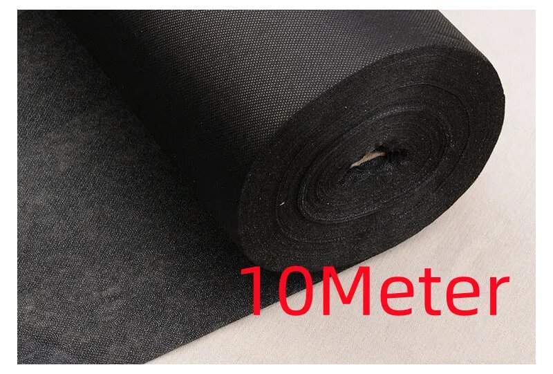 Флизелин полиэстер/хлопок 100см белый/черный Черный, Black 10meters