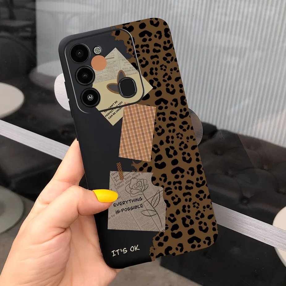 Для Tecno Spark 8C чехол KG5k KG5j KG5n симпатичный медведь Black 1729, Tecno Spark Go 2022