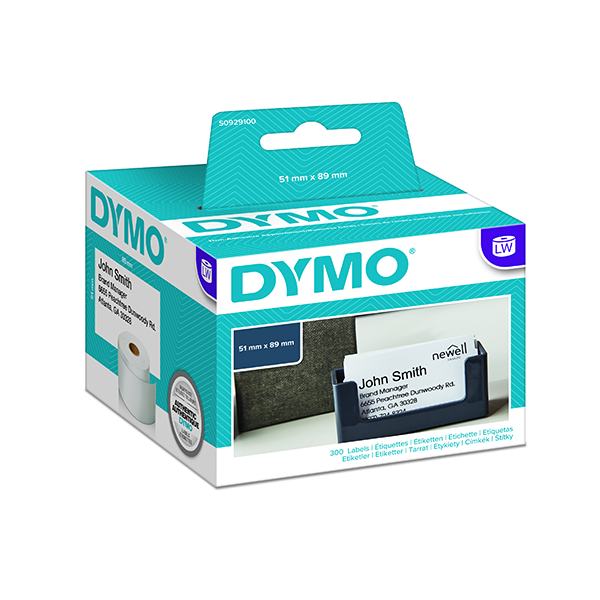 Бейджи Dymo [S0929100] для принт(без клея, 89х51 мм, 300 штук в рулоне)