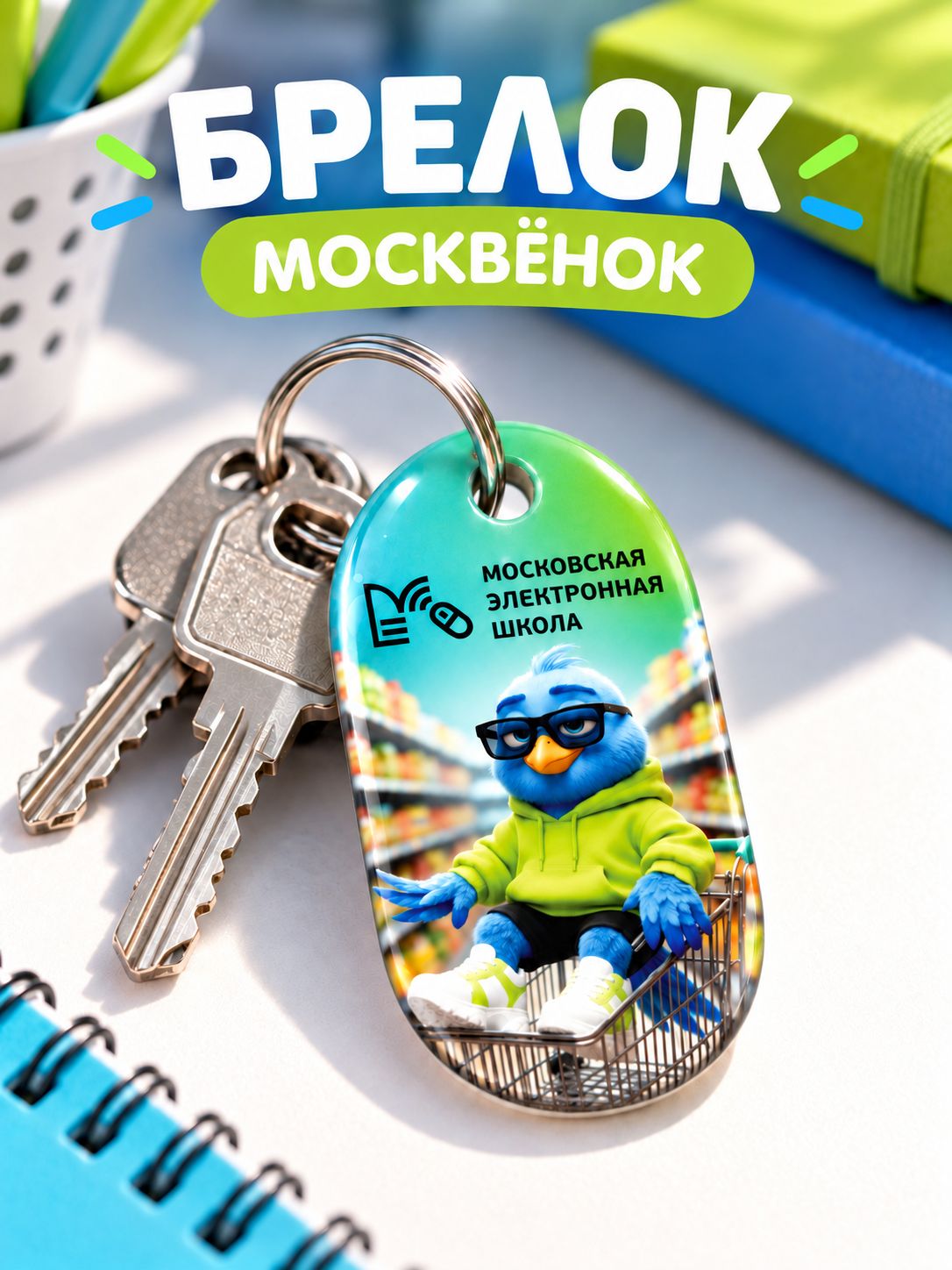 Брелок-карта Москвёнок "Птица"
