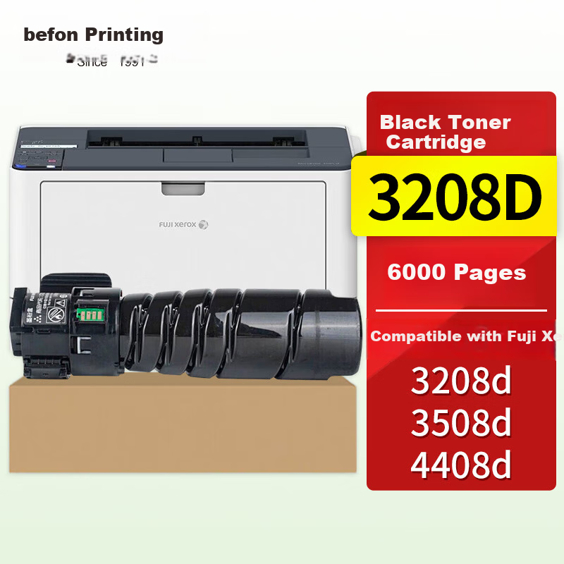 Черная тонер-картридж Befon CT203096 совместимый с Xerox DocuPrint 3208D 4408D 3508D 6000 страниц Цвет：[6000 страниц]